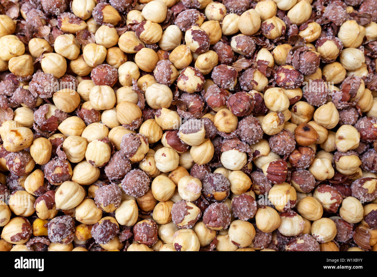 Roasted and salted, not peeled hazelnuts Stock Photo - Alamy