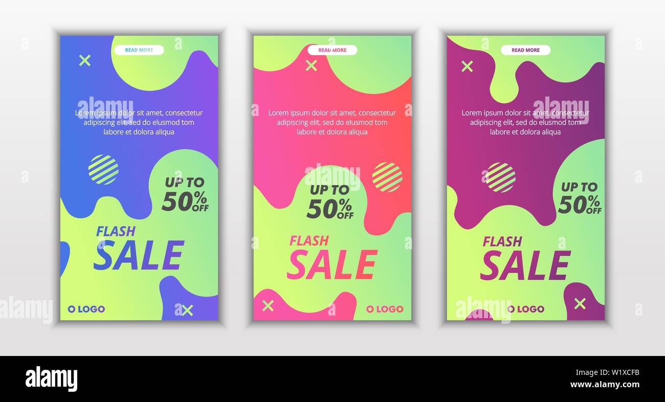 Dynamic Modern Fluid, social media mobile post background template ...