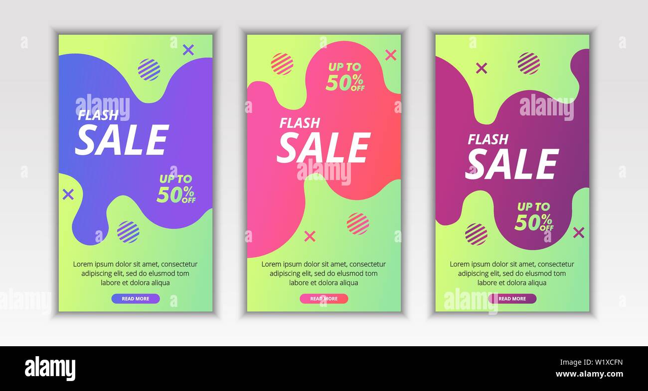 Dynamic Modern Fluid, social media mobile post background template ...