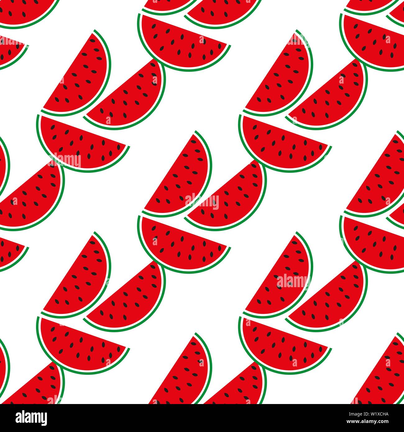 Watermelon seamless pattern on white background. Vector illustration ...