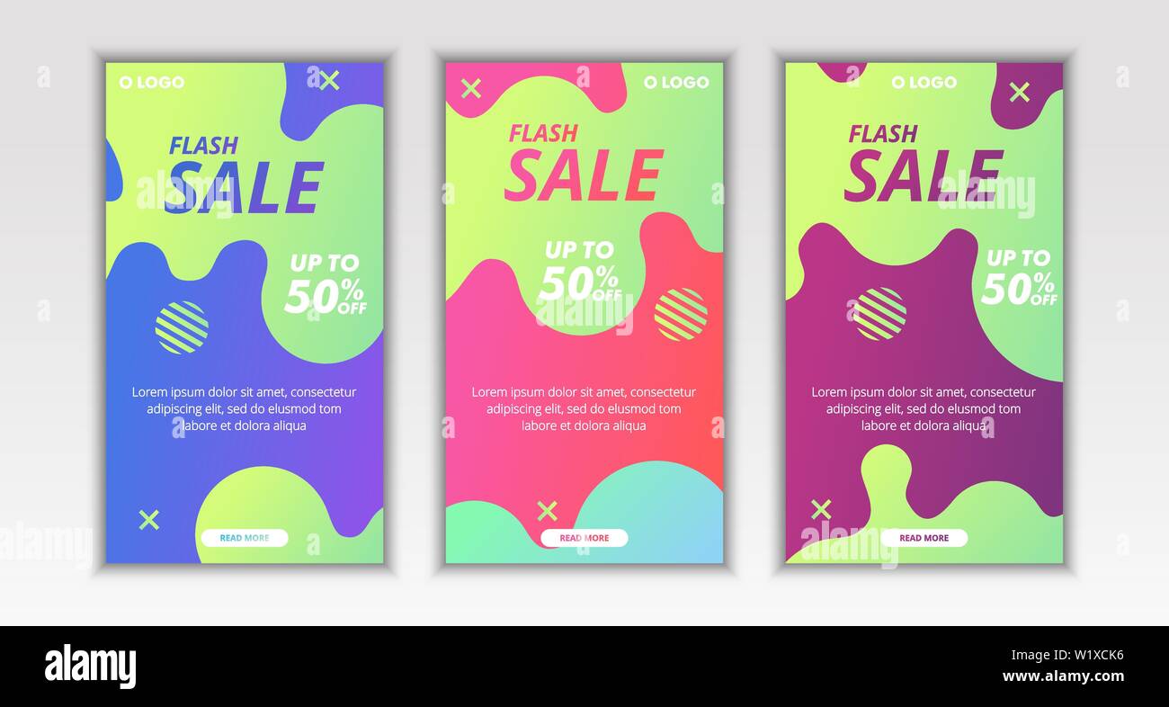 Dynamic Modern Fluid, social media mobile post background template ...