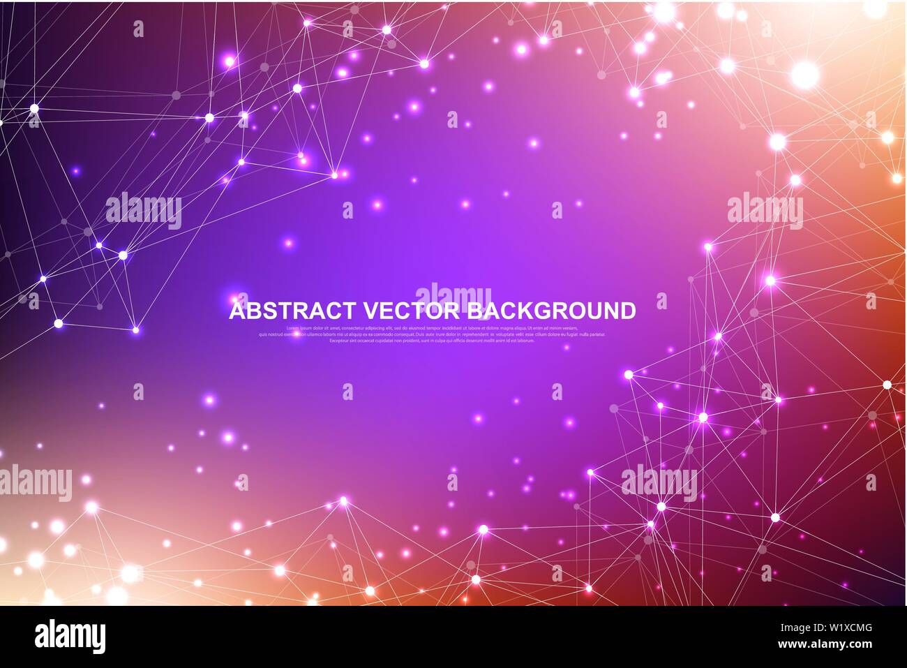 Abstract plexus background with connected lines and dots. Plexus geometric effect Big data with ...