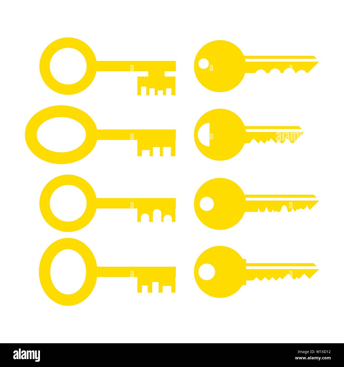Set of Different Yellow Key Icon Stock Vector Image & Art - Alamy
