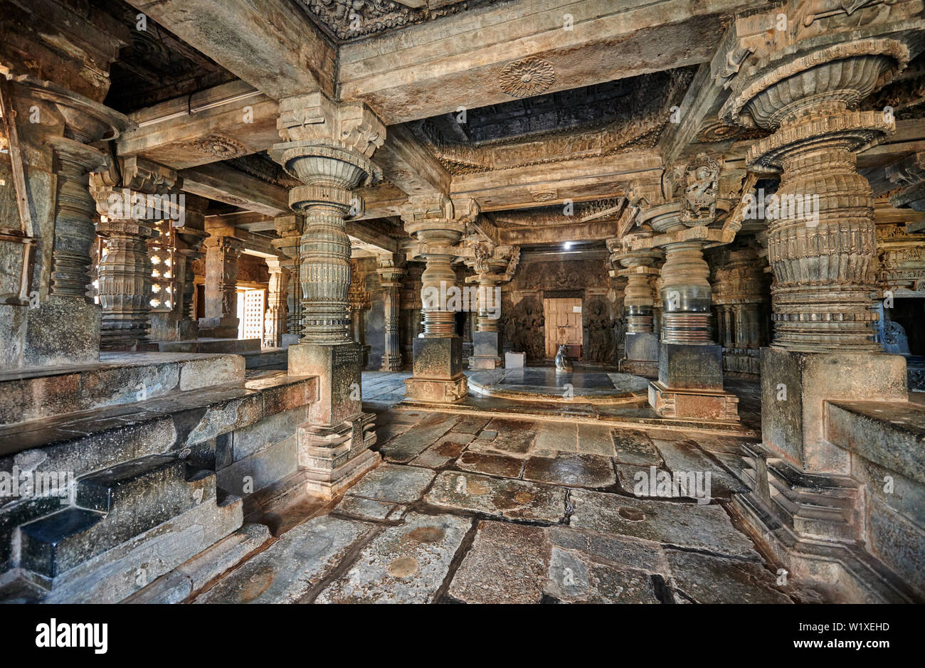 interior shot of Halebid Hoysaleswara Jain temple, Dwarasamudra ...