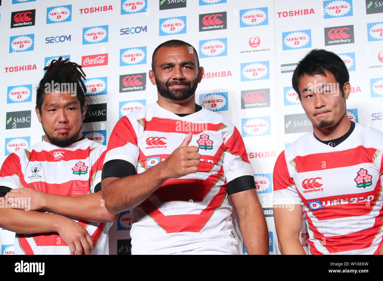 Tokyo, Japan. 4th July, 2019. (L to R) Shota Horie, Michael Leitch ...