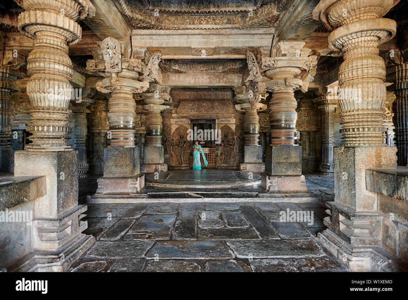 interior shot of Halebid Hoysaleswara Jain temple, Dwarasamudra ...