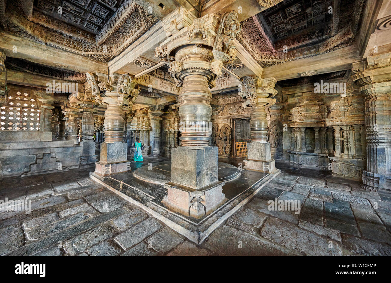 interior shot of Halebid Hoysaleswara Jain temple, Dwarasamudra ...