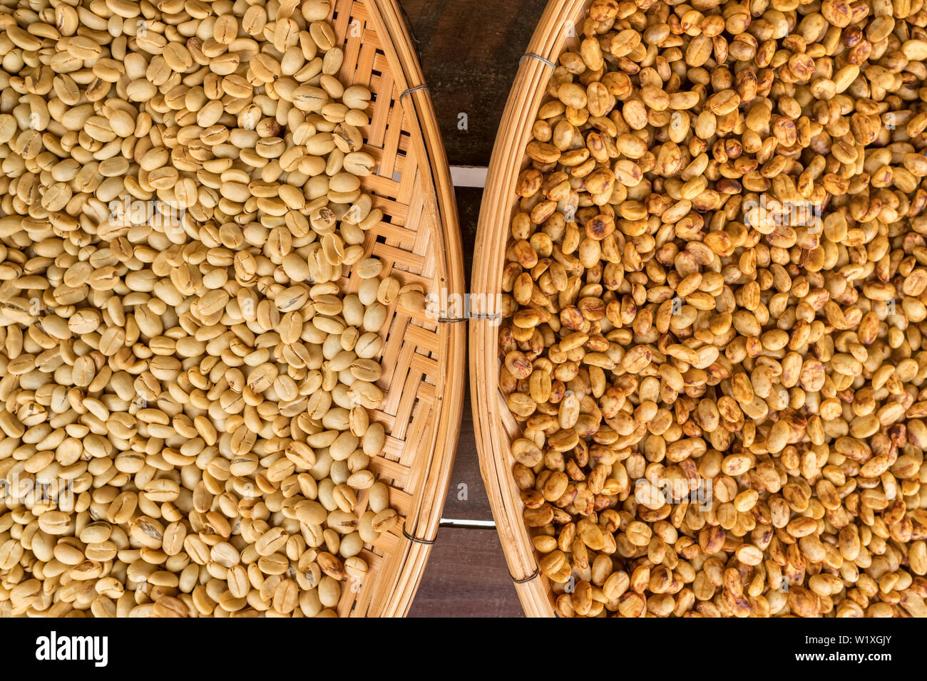 Coffee beans drying in the sun Stock Photo - Alamy