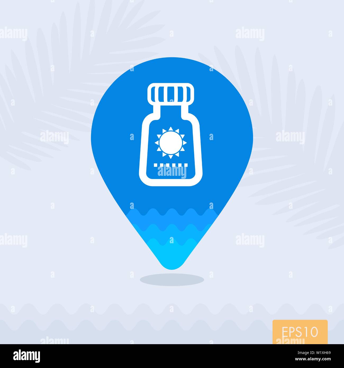 Sunscreen vector pin map icon. Beach Map pointer. Summer Map markers ...