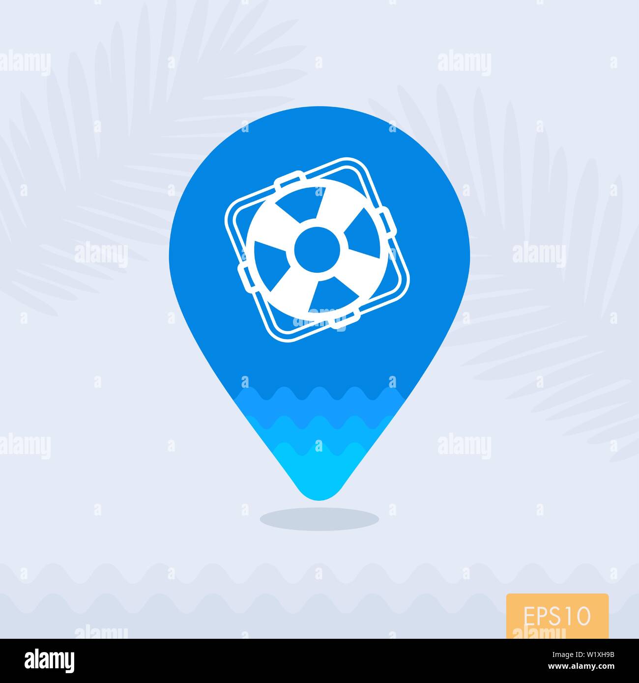 Lifebuoy vector pin map icon. Beach Map pointer. Summer Map markers ...