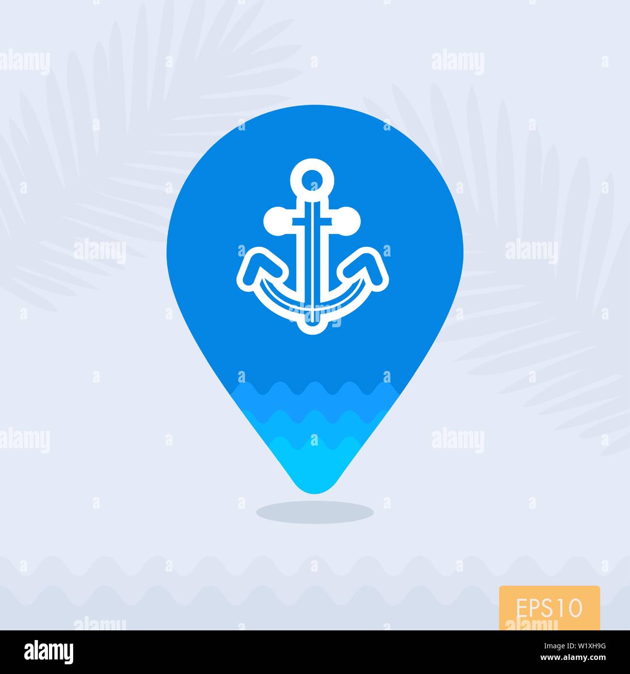 Anchor vector pin map icon. Marine Map pointer. Summer Map markers ...