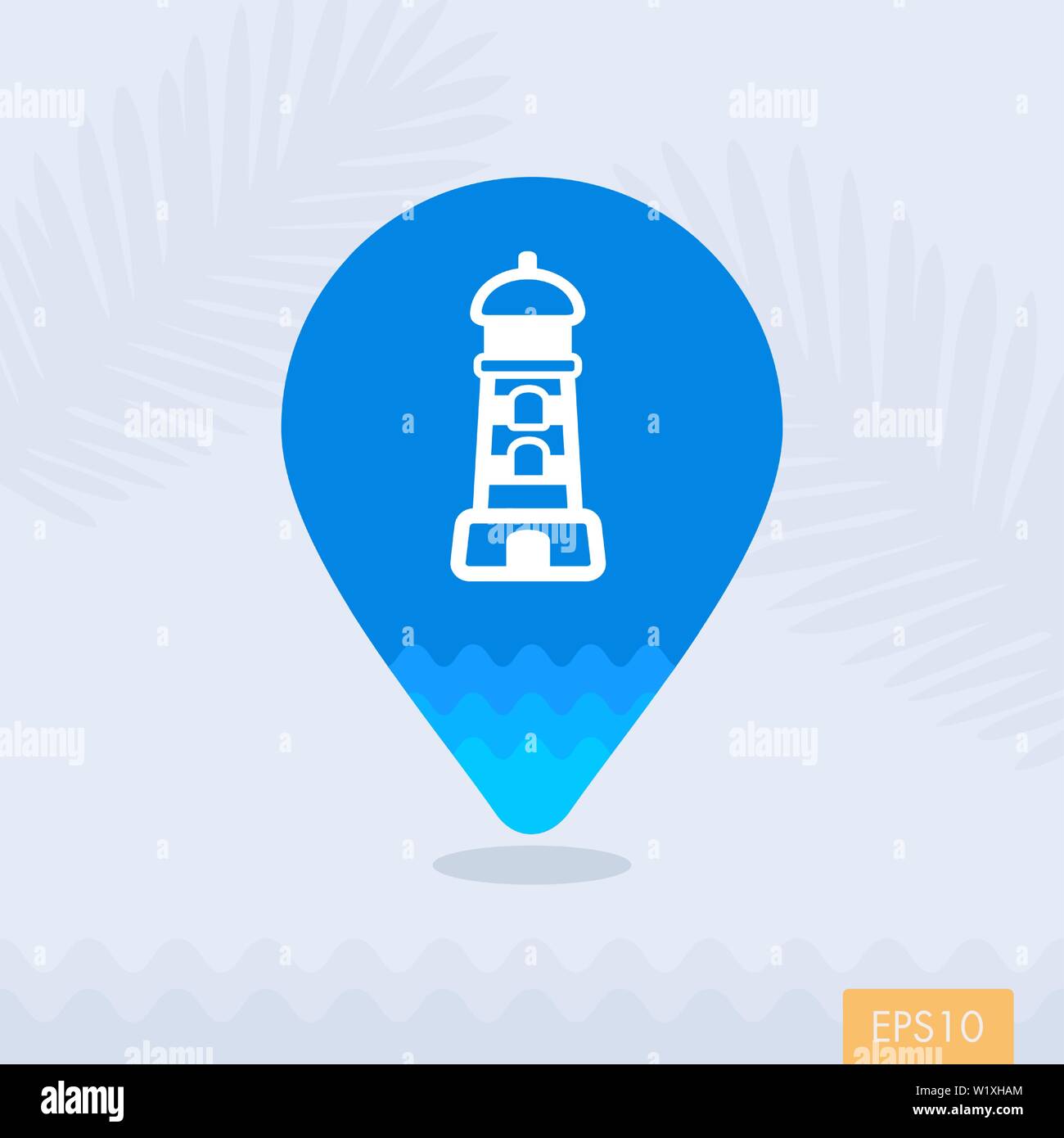 Lighthouse vector pin map icon. Marine Map pointer. Summer Map markers ...