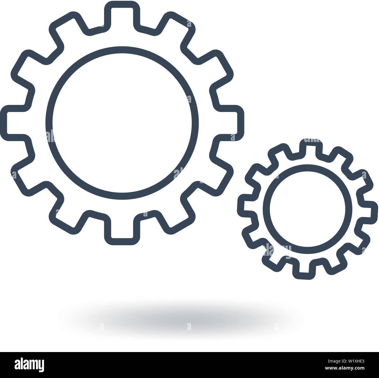 Outline Gear Icon. Teamwork symbol. Flat style. Vector illustration ...