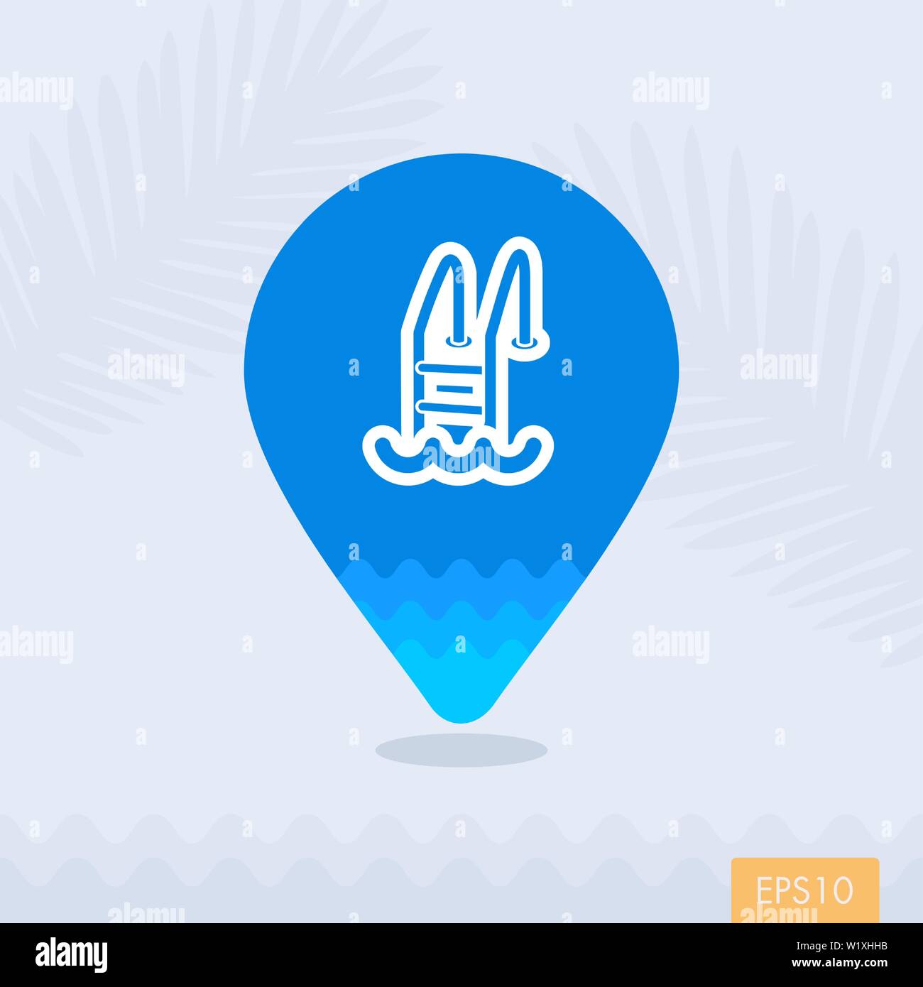 Swimming pool vector pin map icon. Beach Map pointer. Summer Map ...