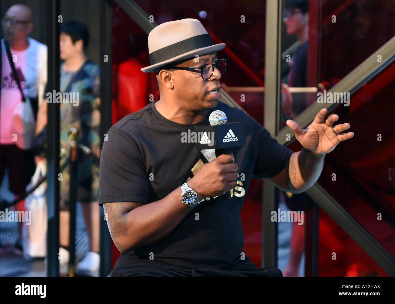 Former English football player Ian Wright attends a promotional event ...