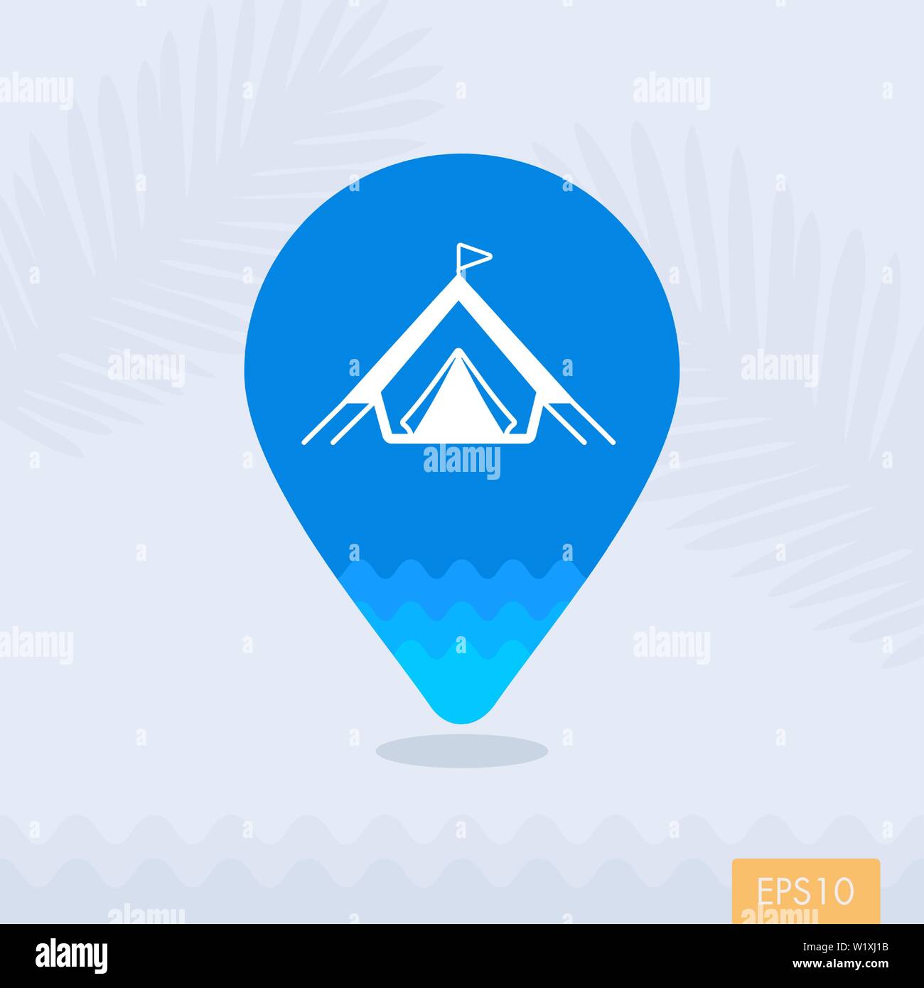 Tent vector pin map icon. Beach Map pointer. Summer Map markers ...