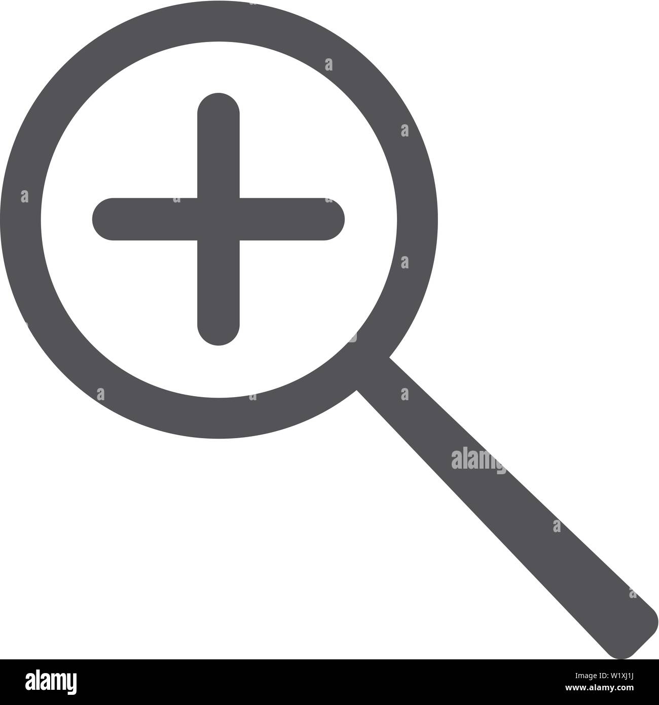 Magnifier increase zoom icon in flat style. Vector illustration isolated on white background ...