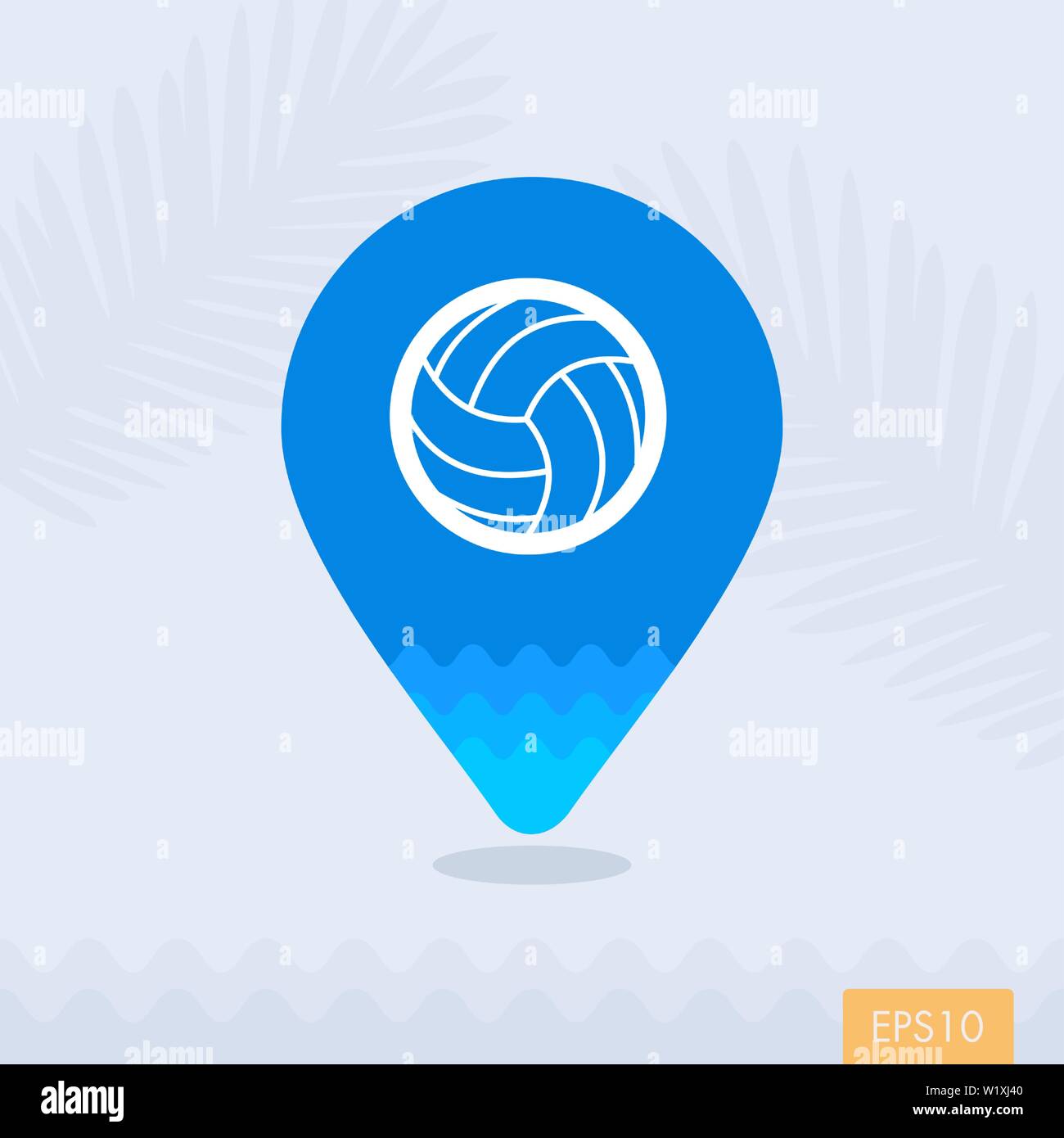 Volleyball vector pin map icon. Beach Map pointer. Summer Map markers ...