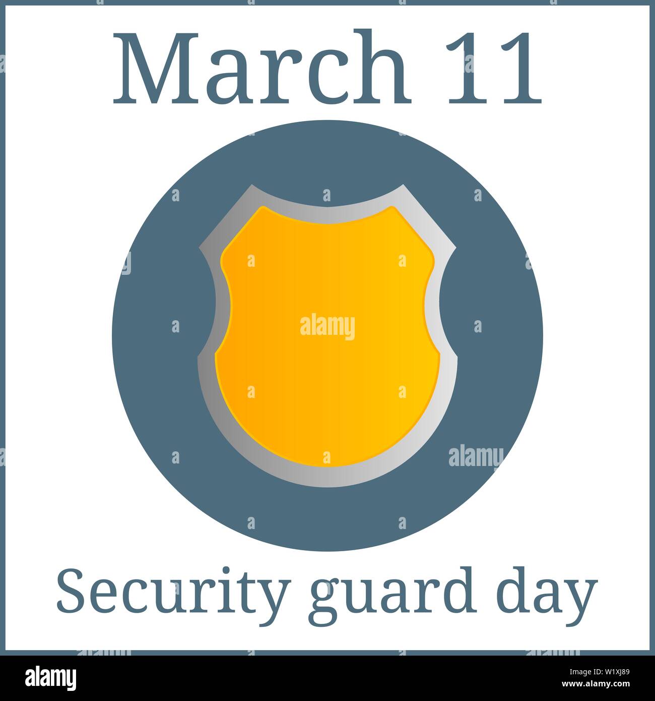 Security guard day. March 11. March holiday calendar. Vector shield ...