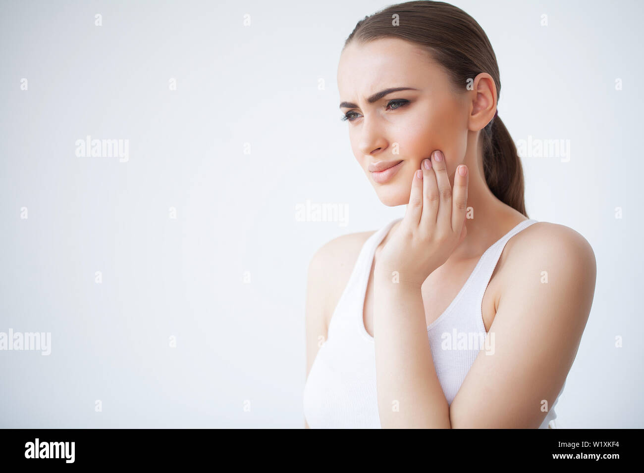 Tooth Pain. Dental care and toothache. Woman Feeling Tooth Pain ...