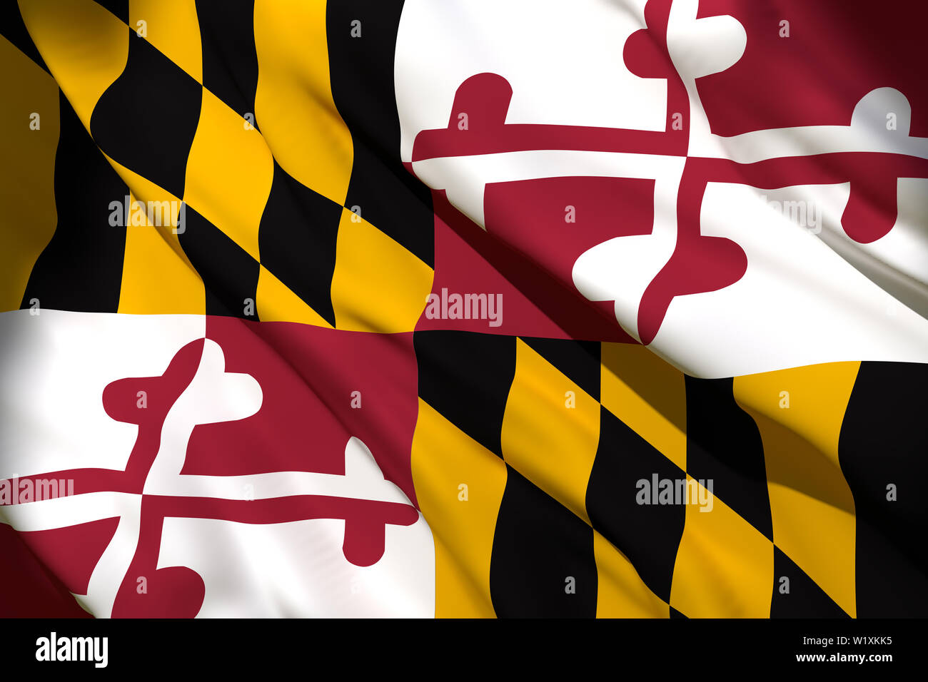 3d rendering of a Maryland State flag silk Stock Photo - Alamy