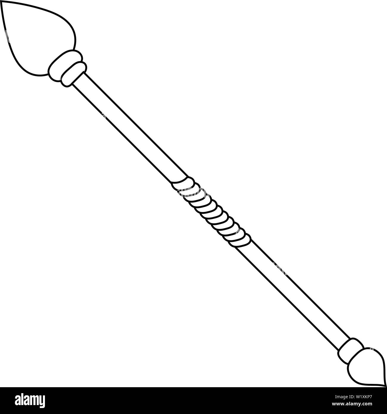 Staff Icon isolated on white background. Magic Weapon. Vector ...