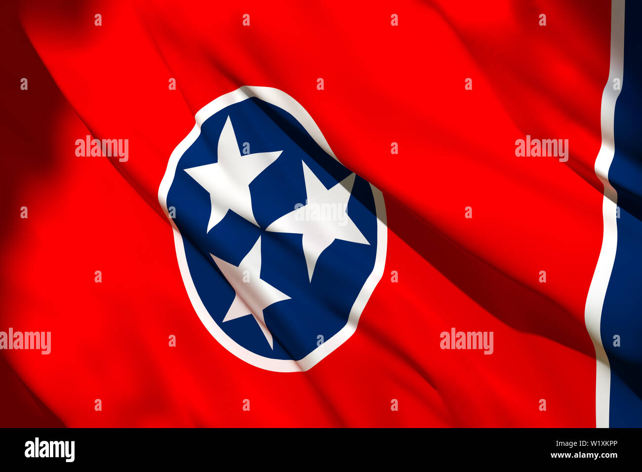 3d rendering of a Tennessee State flag silk Stock Photo - Alamy