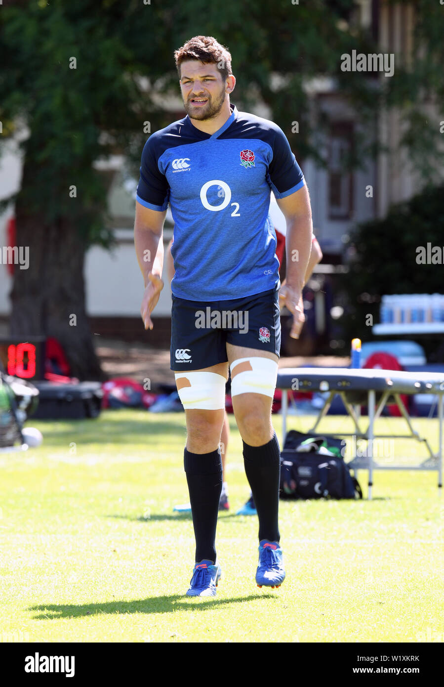 England's Charlie Ewels during a training session at Lensbury Hotel ...