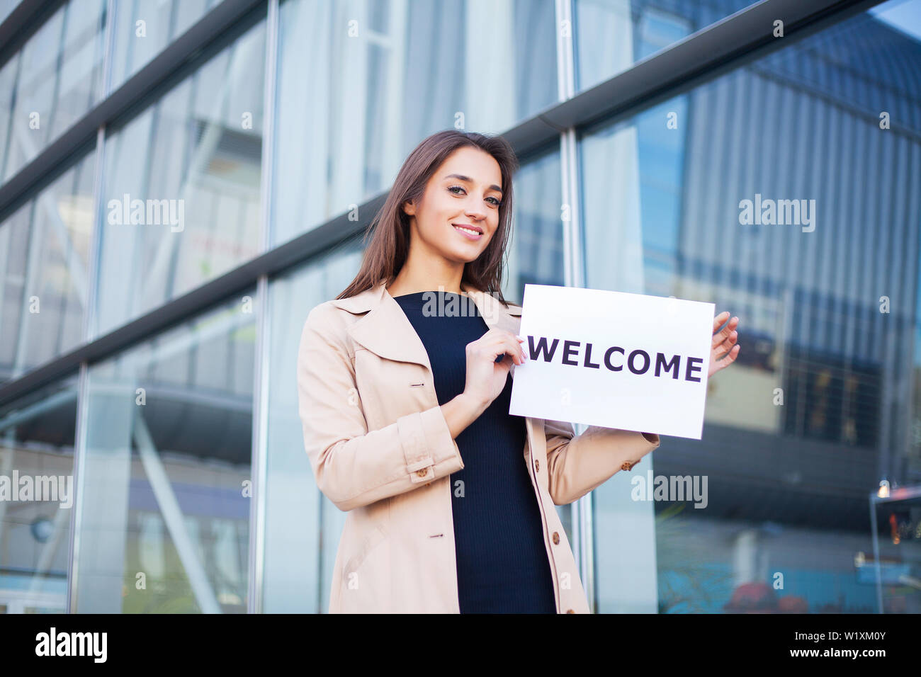 Women business poster welcome hi-res stock photography and images - Alamy
