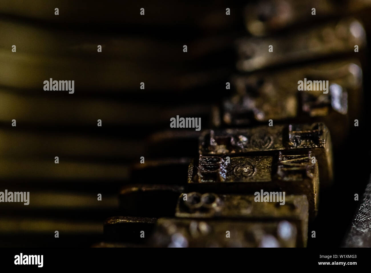 A Macro image of a vintage typewriter Striker Bar set. The sharpest ...