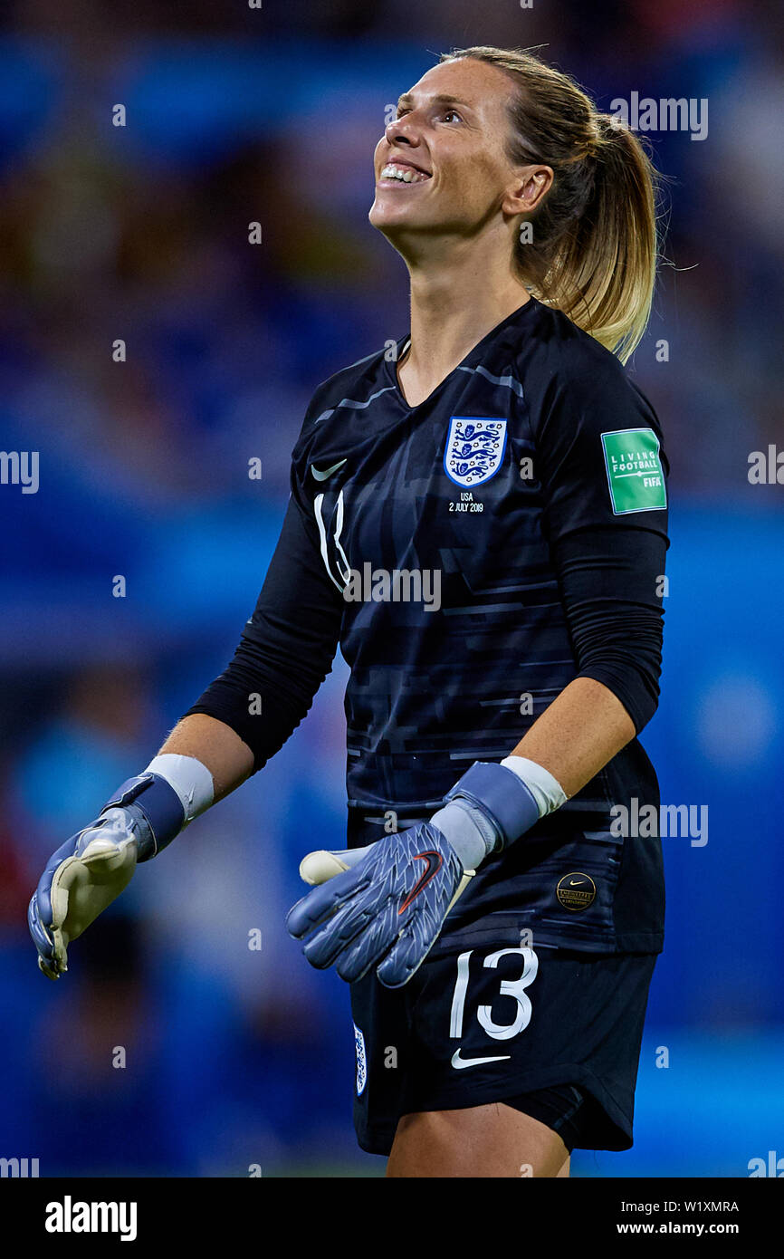 LYON, FRANCE - JULY 02: Carly Telford of England reacts during the 2019 ...