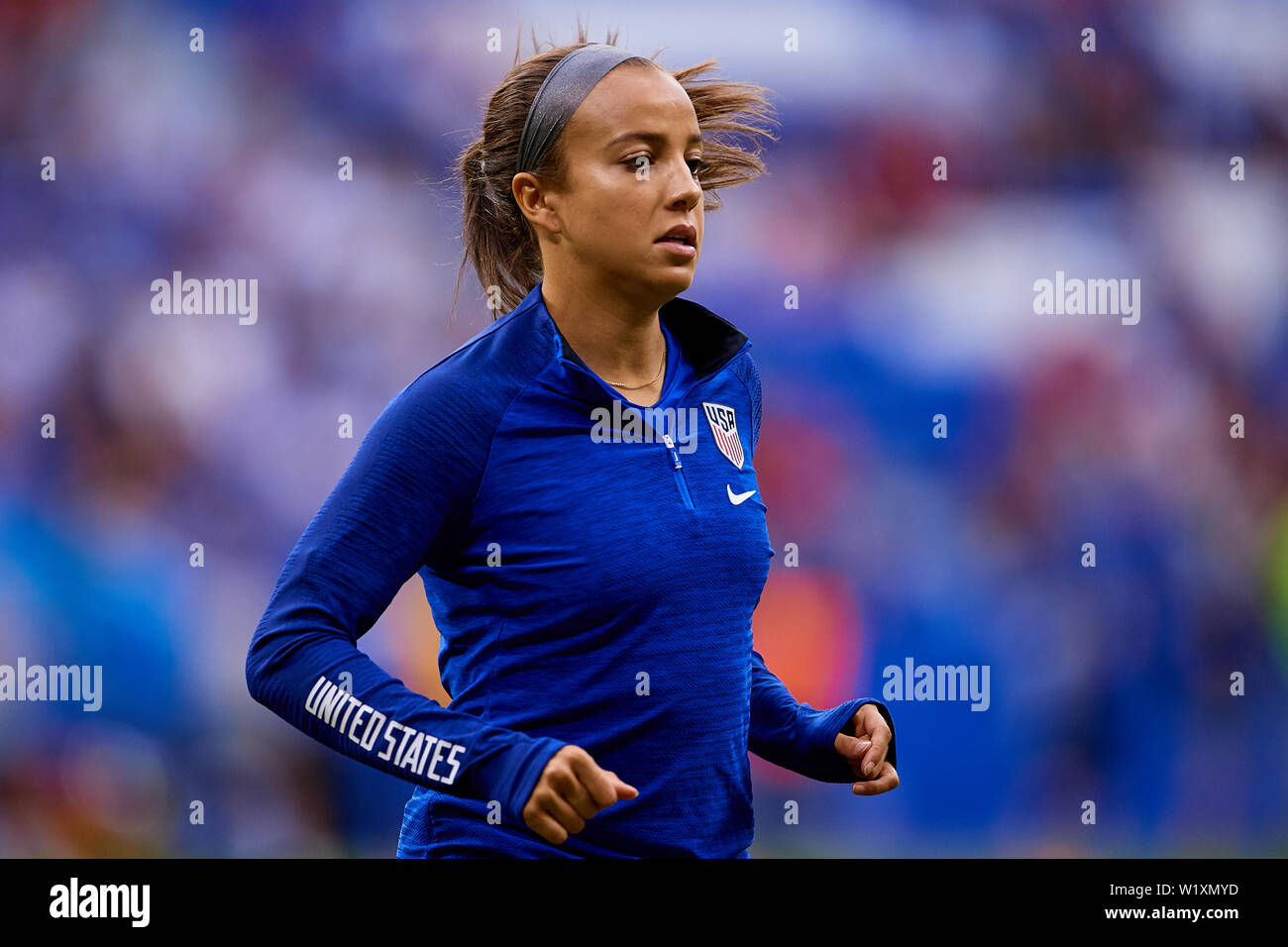 LYON, FRANCE - JULY 02: Mallory Pugh of the USA looks on prior to the ...
