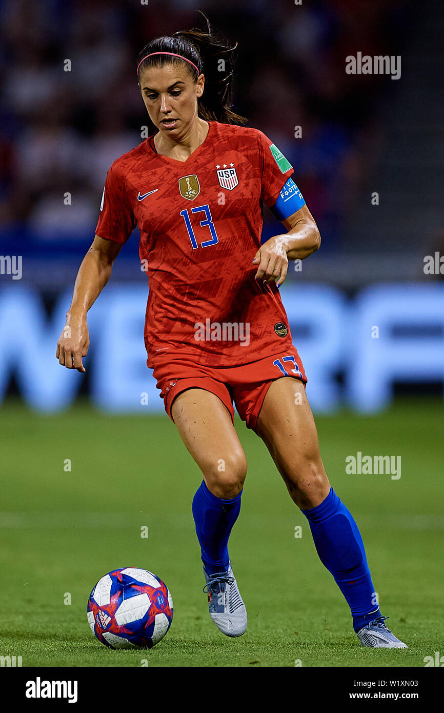 LYON, FRANCE - JULY 02: Alex Morgan of USA in action during the 2019 ...