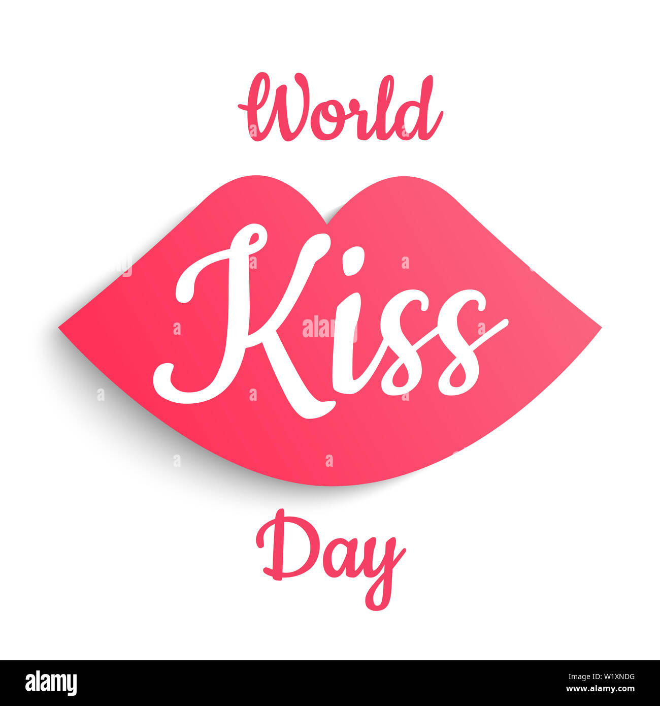 World kiss day vector with kiss iconon white background Stock Photo - Alamy