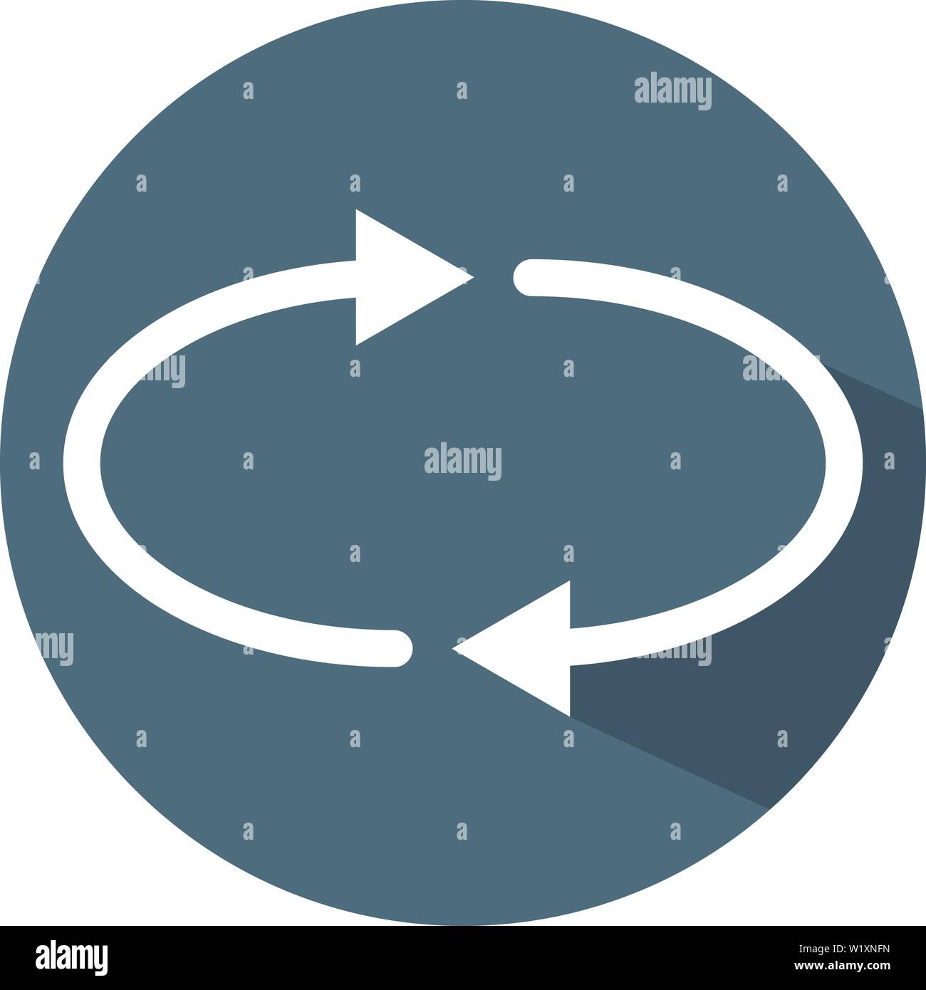 Vector Refresh, Reload, Repeat Icon. White Circle Arrows. Flat Style ...