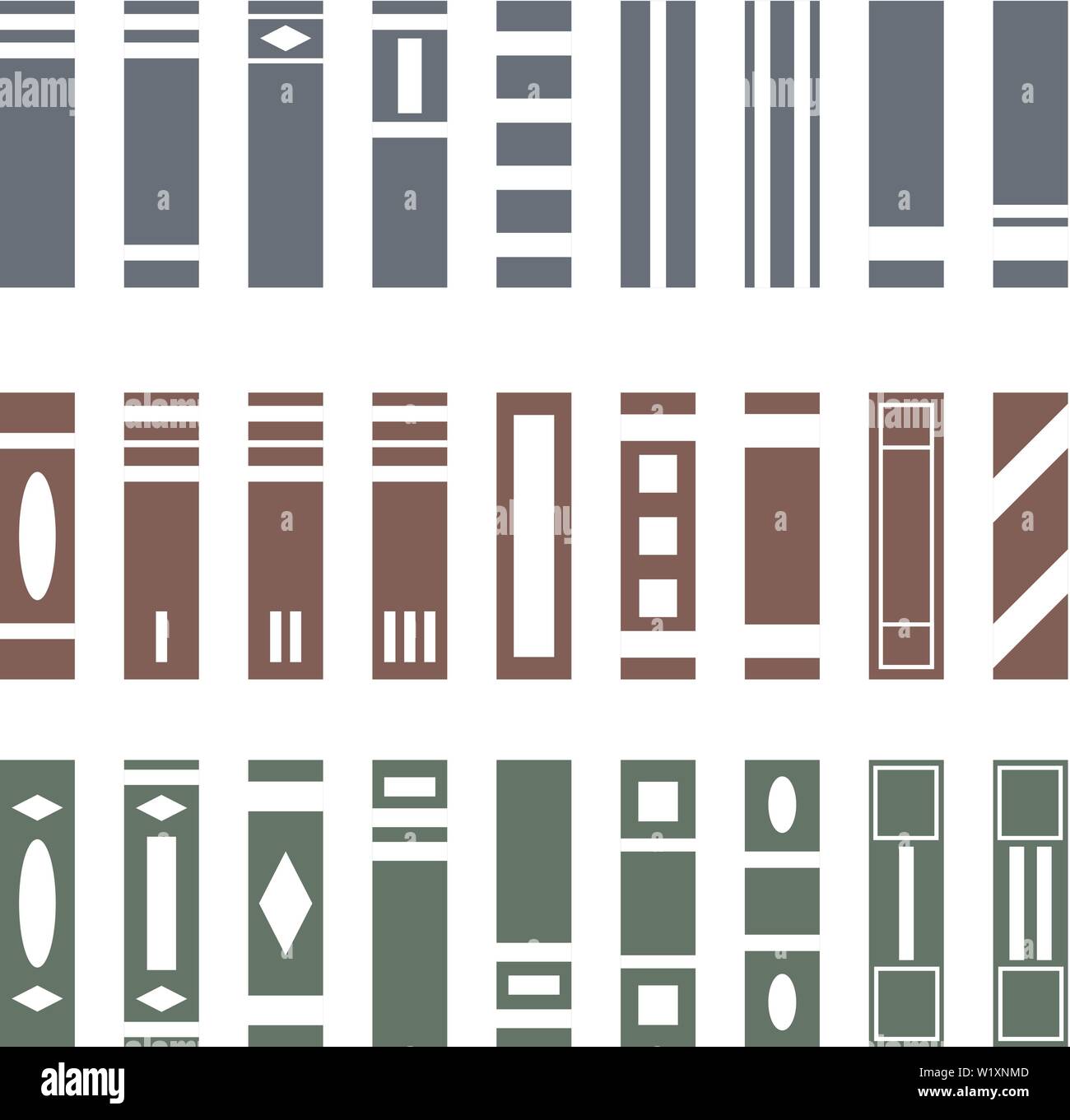 Vector Set of Various Kinds of Books. Side View. Books collection for ...