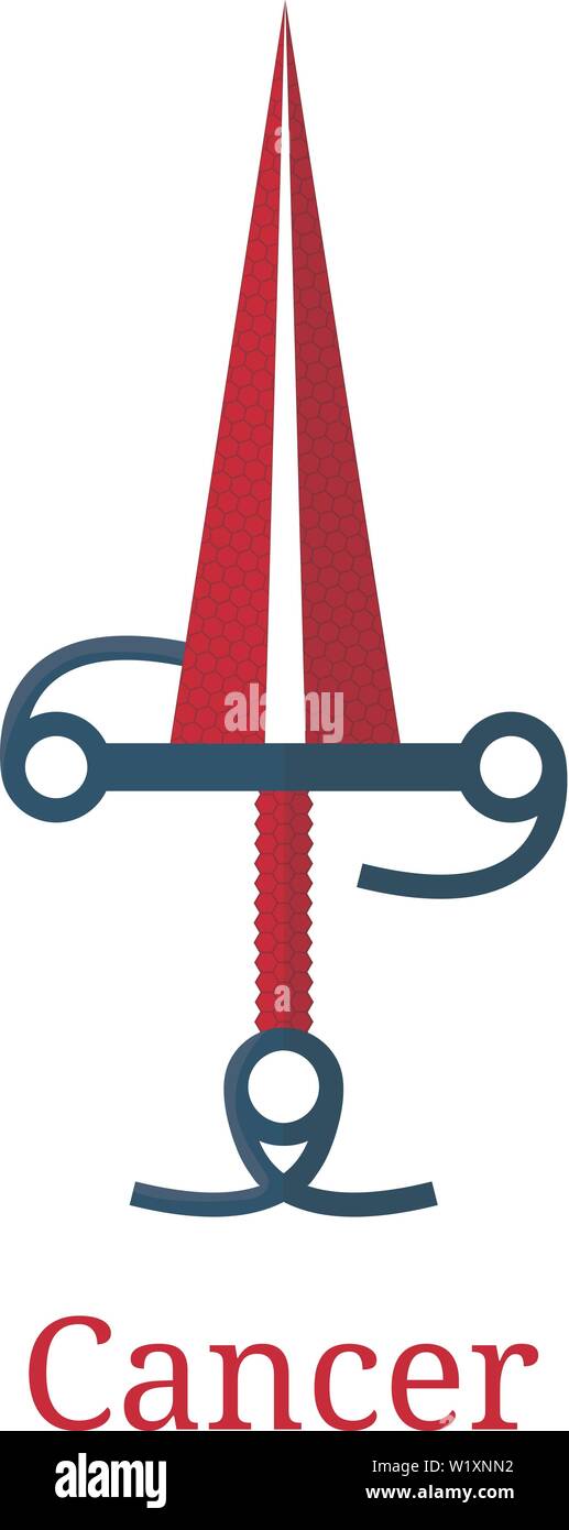 Cancer Sword. Zodiac Sign. Flat Cartoon Zodiacal Weapon. One of 12 ...