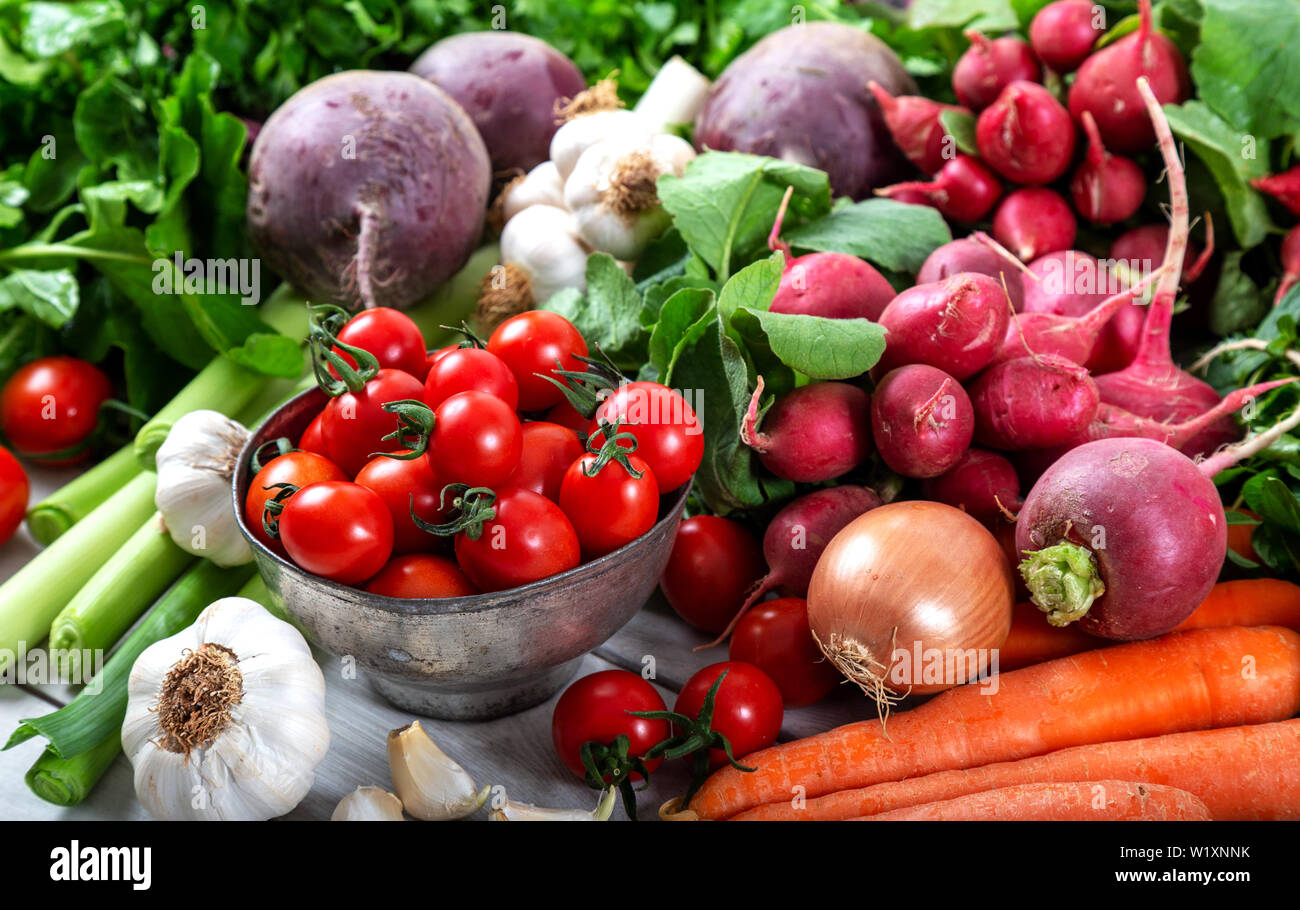 Raw vegetables, background Stock Photo - Alamy