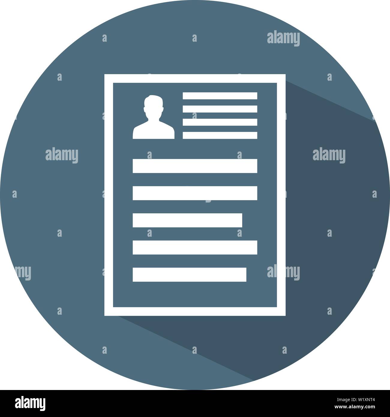 Resume Document Icon. Application, Report, Register Page. White Sign ...