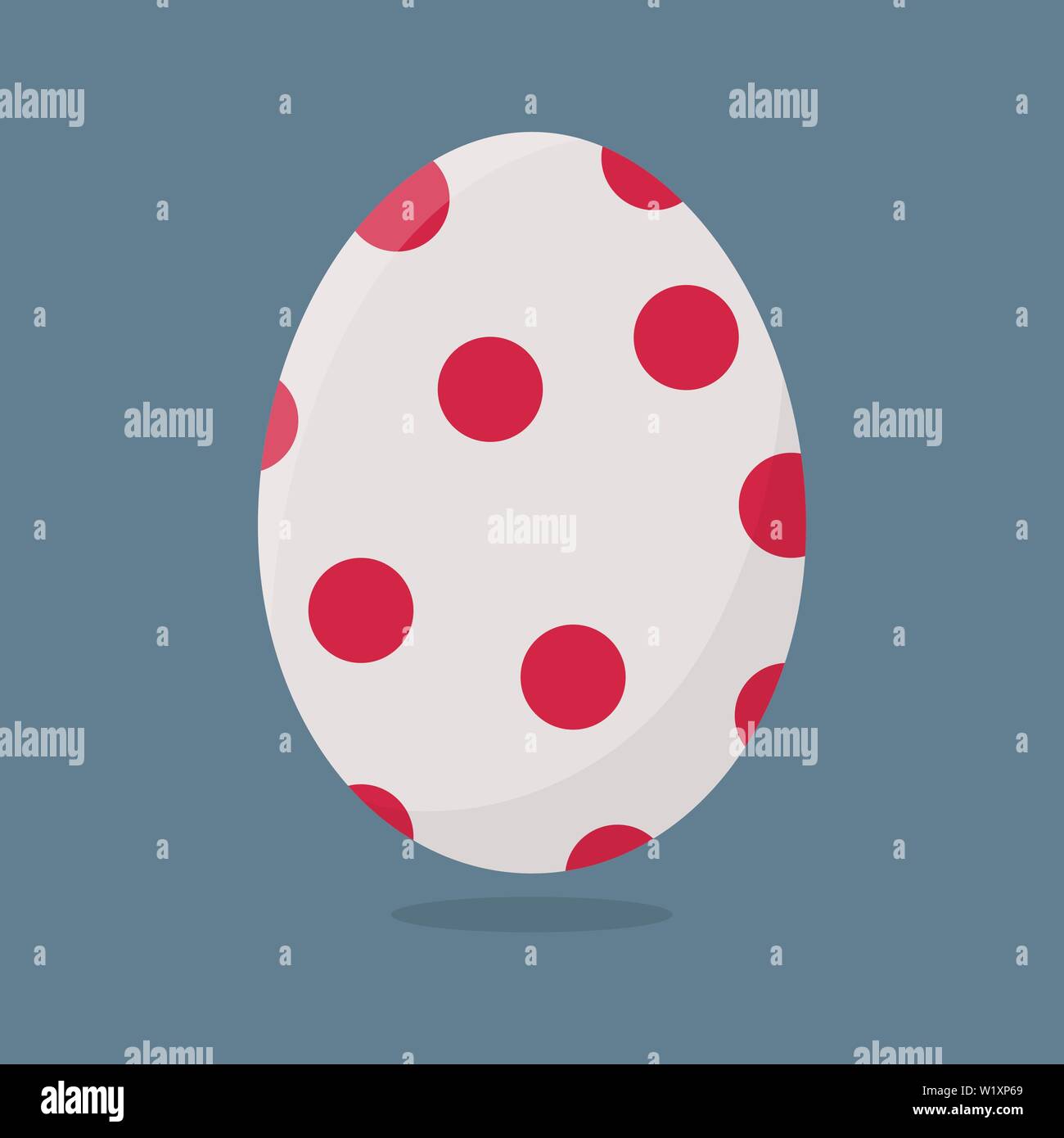 Vector Easter Egg isolated on grey background. Colorful Egg with Dots ...