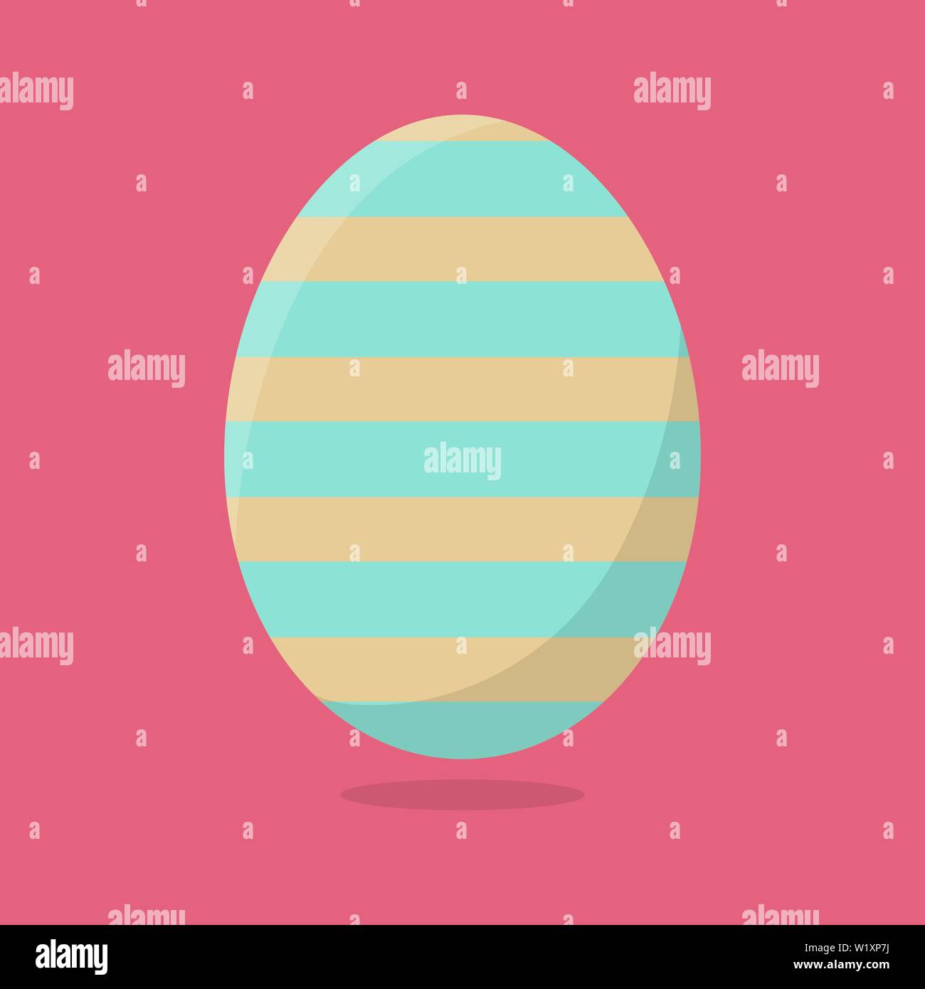Vector Easter Egg isolated on pink background. Colorful Egg with ...