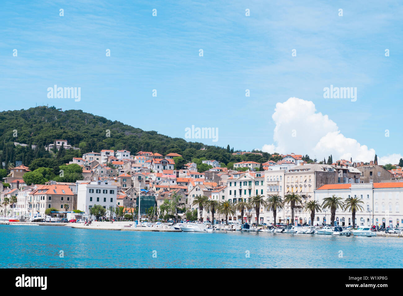 Matejuska port, district of Veli Varos and Marjan Hill, central Split ...