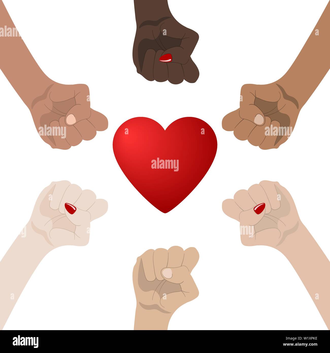 World Racial and Gender Equality. Unity, Alliance, Team, Partner ...