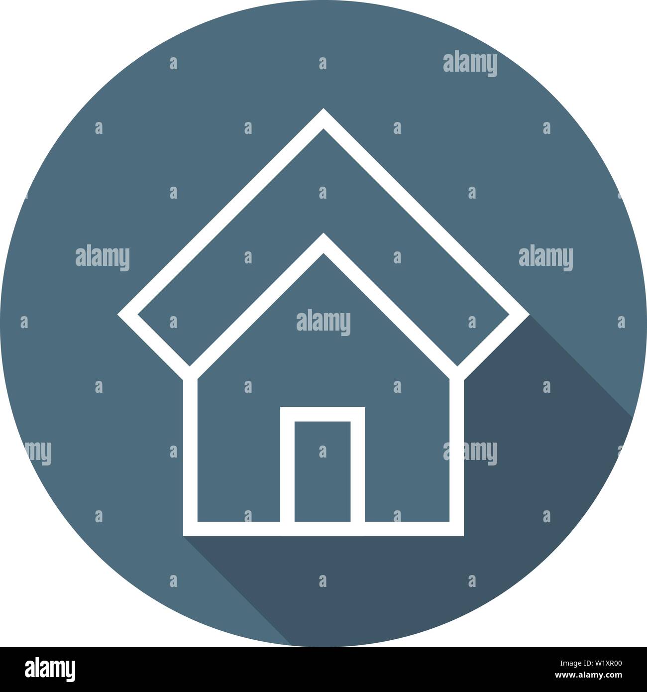 Home Icon. Estate House. Outline Flat Style. Vector illustration for ...