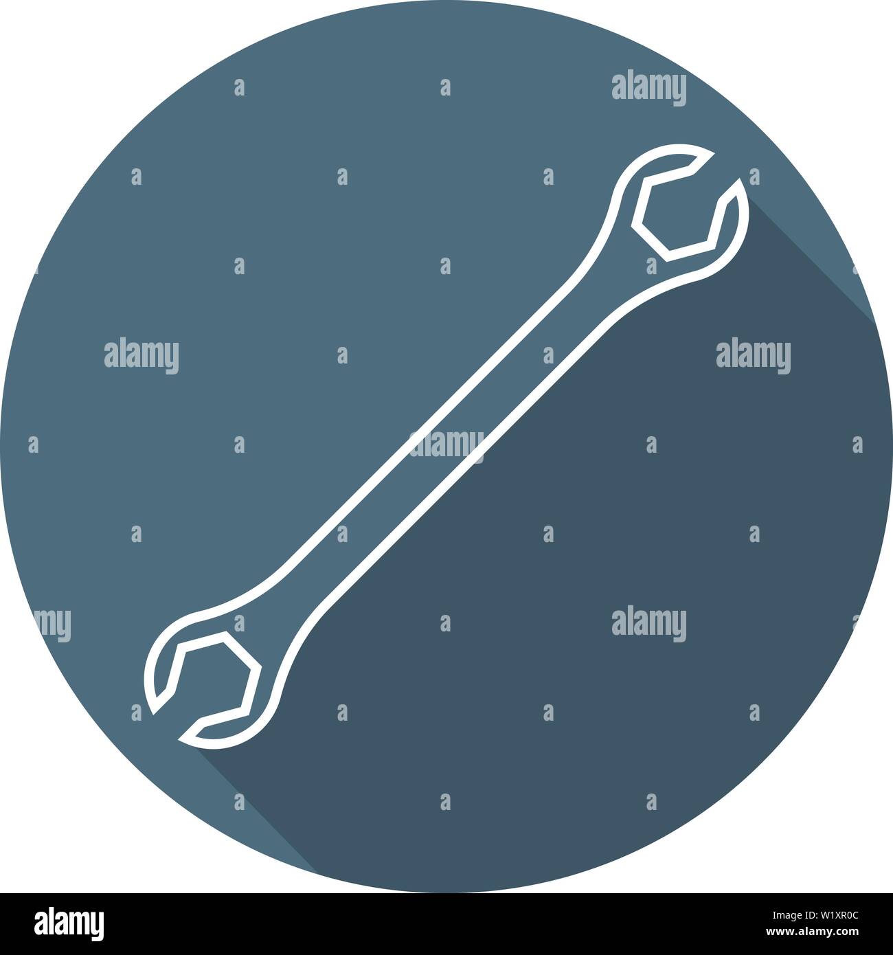 Spanner Cap Wrench Icon. Repair Symbol. Outline Flat Style. Vector ...