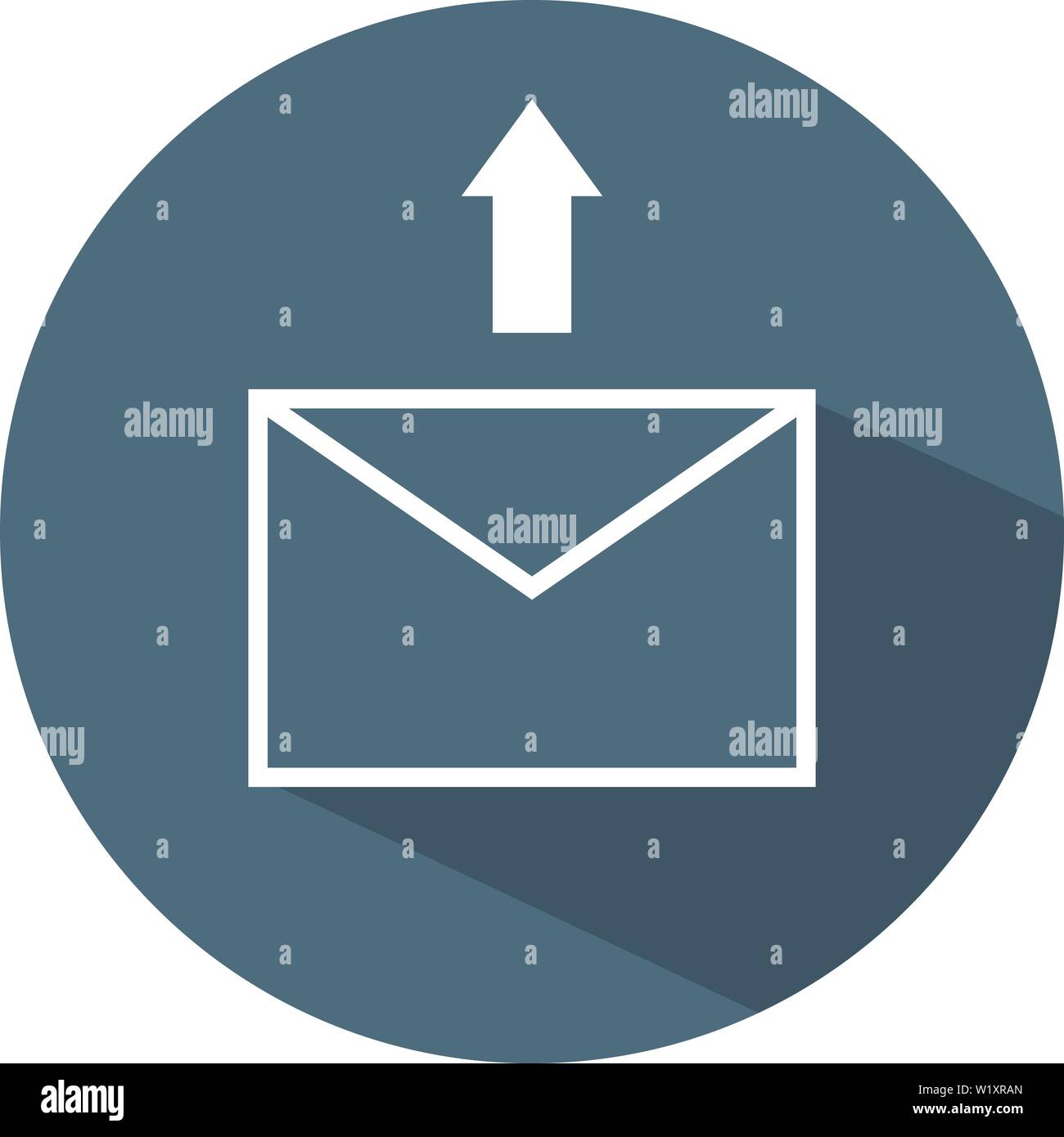 Send Letter Icon. White Arrow. Business Concept. Flat Style. Vector ...
