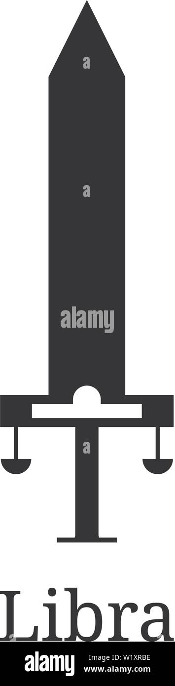 Libra Sword Icon. Silhouette of Zodiacal Weapon. One of 12 Zodiac ...