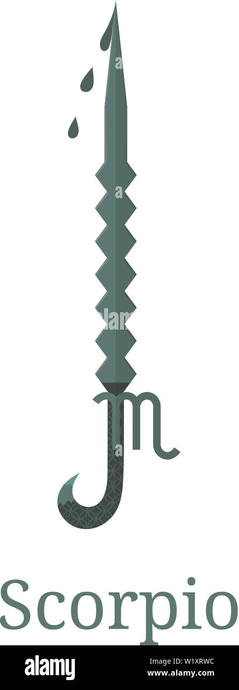 Scorpio Sword. Zodiac Sign. Flat Cartoon Zodiacal Weapon. One of 12 ...