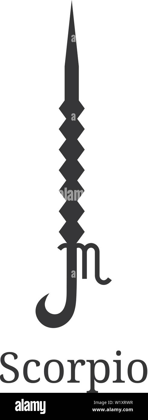 Scorpio Sword Icon. Silhouette of Zodiacal Weapon. One of 12 Zodiac ...