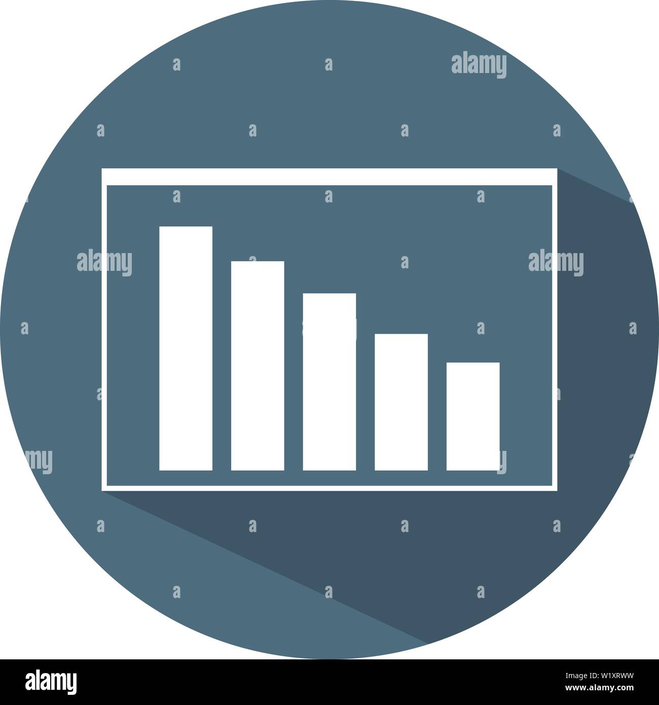 Downward Chart Icon. Business Concept. Schedule. Flat Style. Vector ...